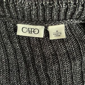 Cato | Sweaters | Cato Open Front Sweater With Ruffles Gray Silver Size ...